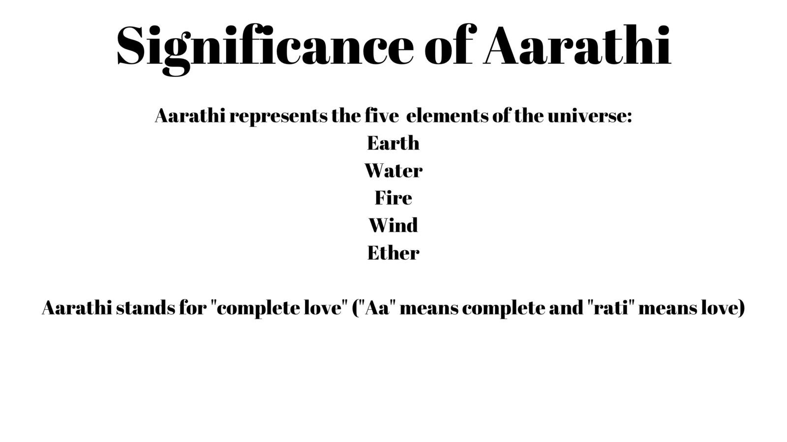 Significance of Aarathi and Deepam